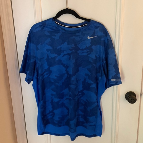 Nike | Shirts | Mens Nike Running Drifit Blue Xl Workout Top | Poshmark